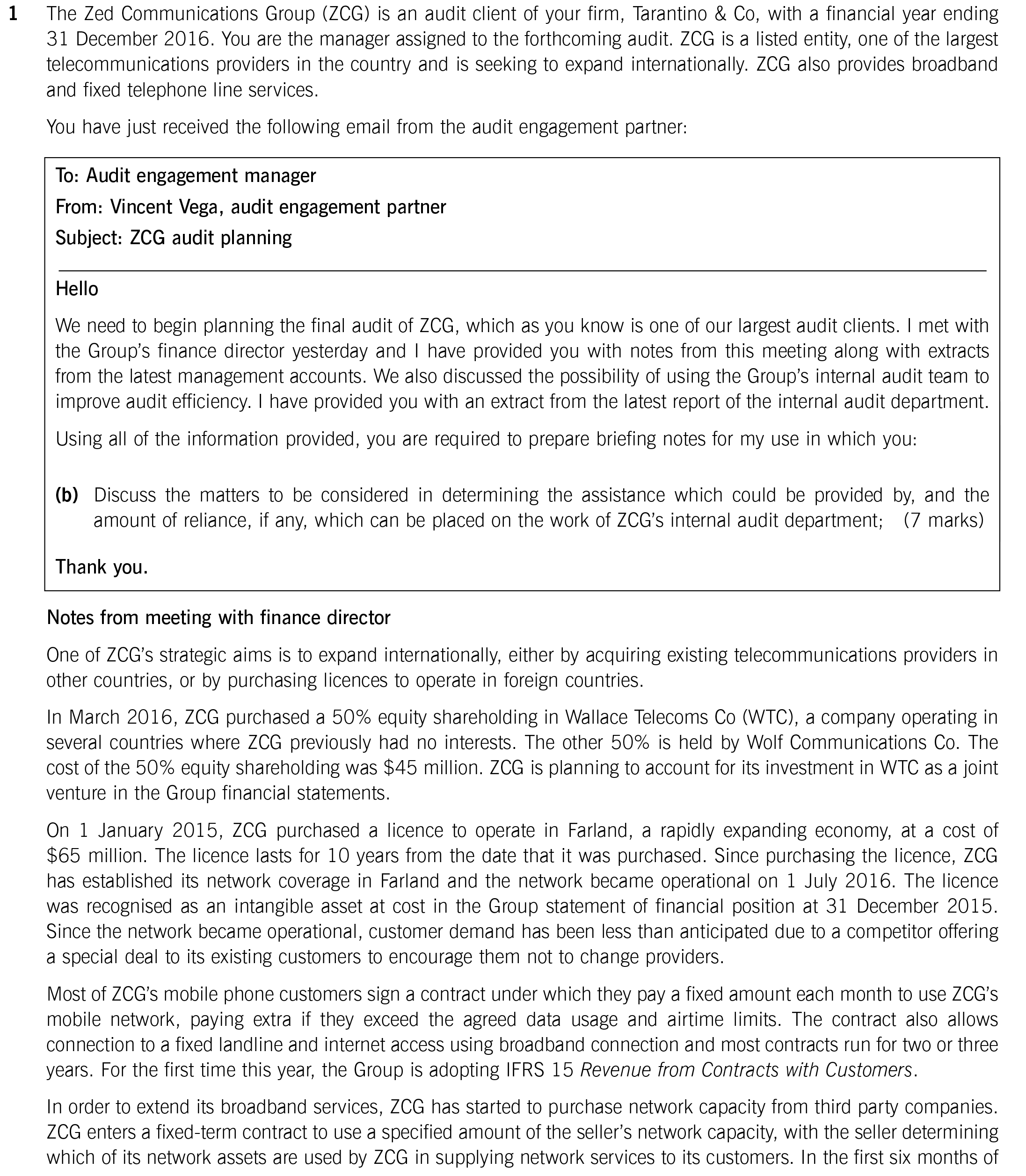 ACCA AAA (INT) Past papers - Question 1b - December 2016 Sample ...