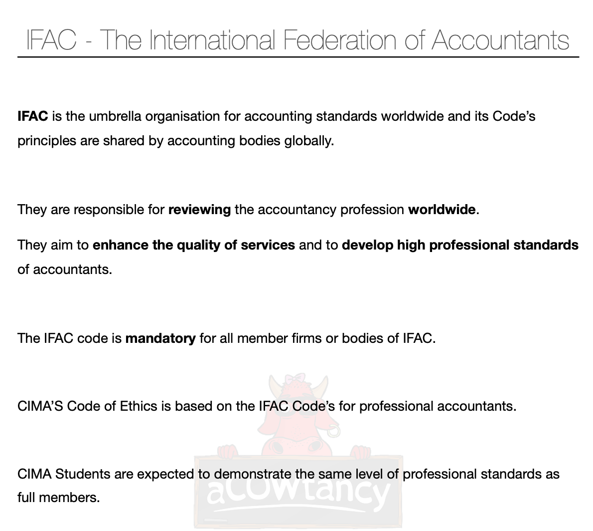 CIMA BA4 - The International Federation of Accountants (IFAC) - A1/2 ...