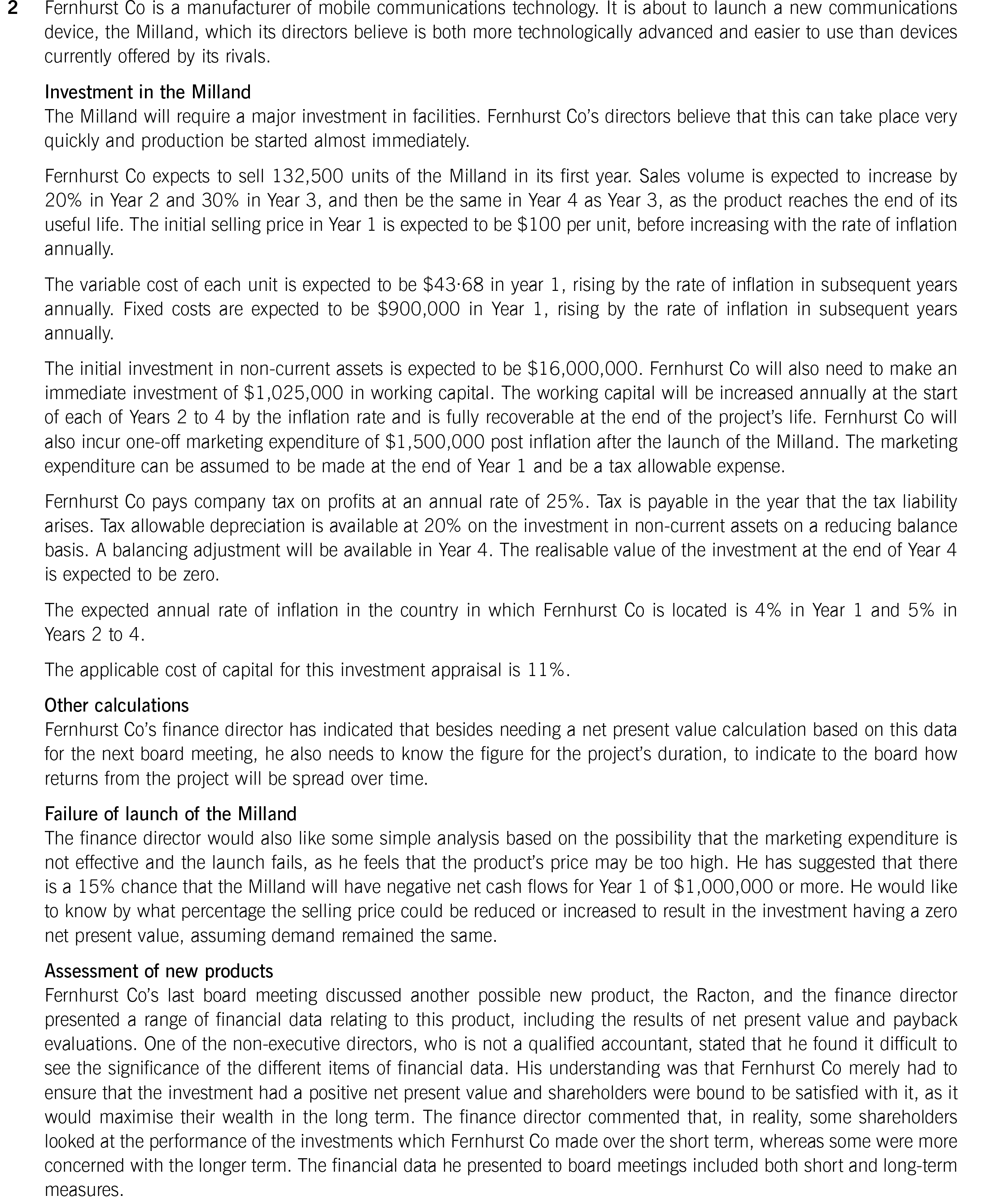 ACCA AFM (P4) Past Papers: B1a. NPV | aCOWtancy Textbook