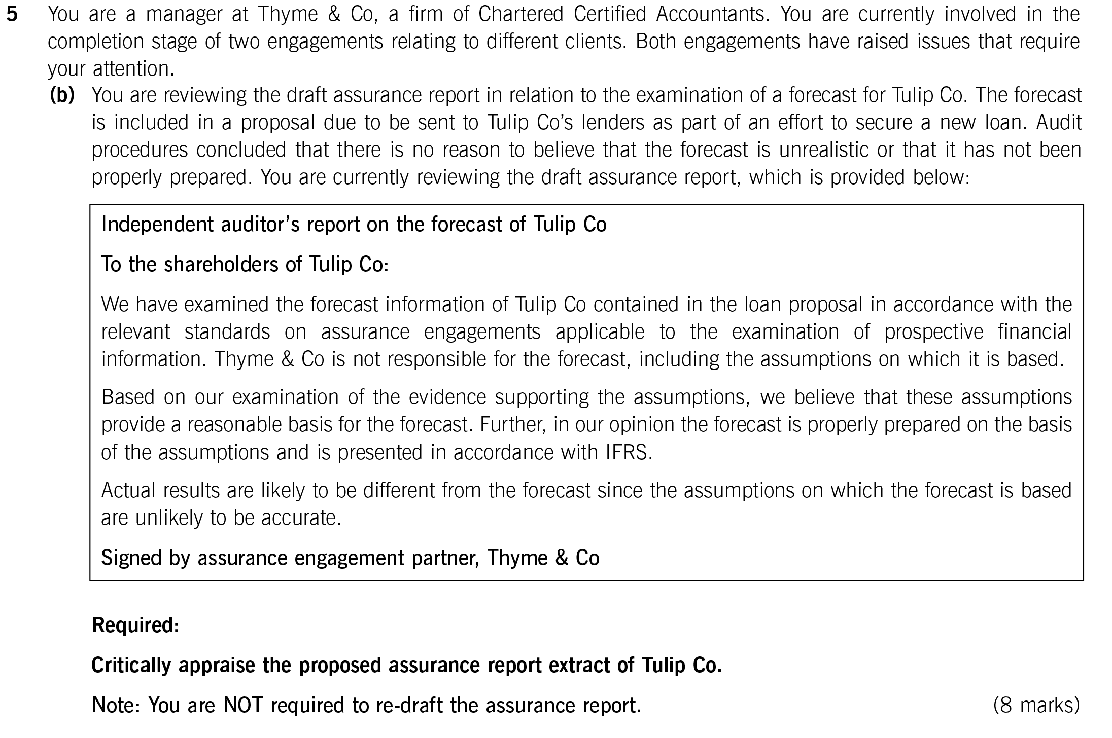 ACCA AAA (INT) Past papers - Question 5b - June 2017 Sample | aCOWtancy ...