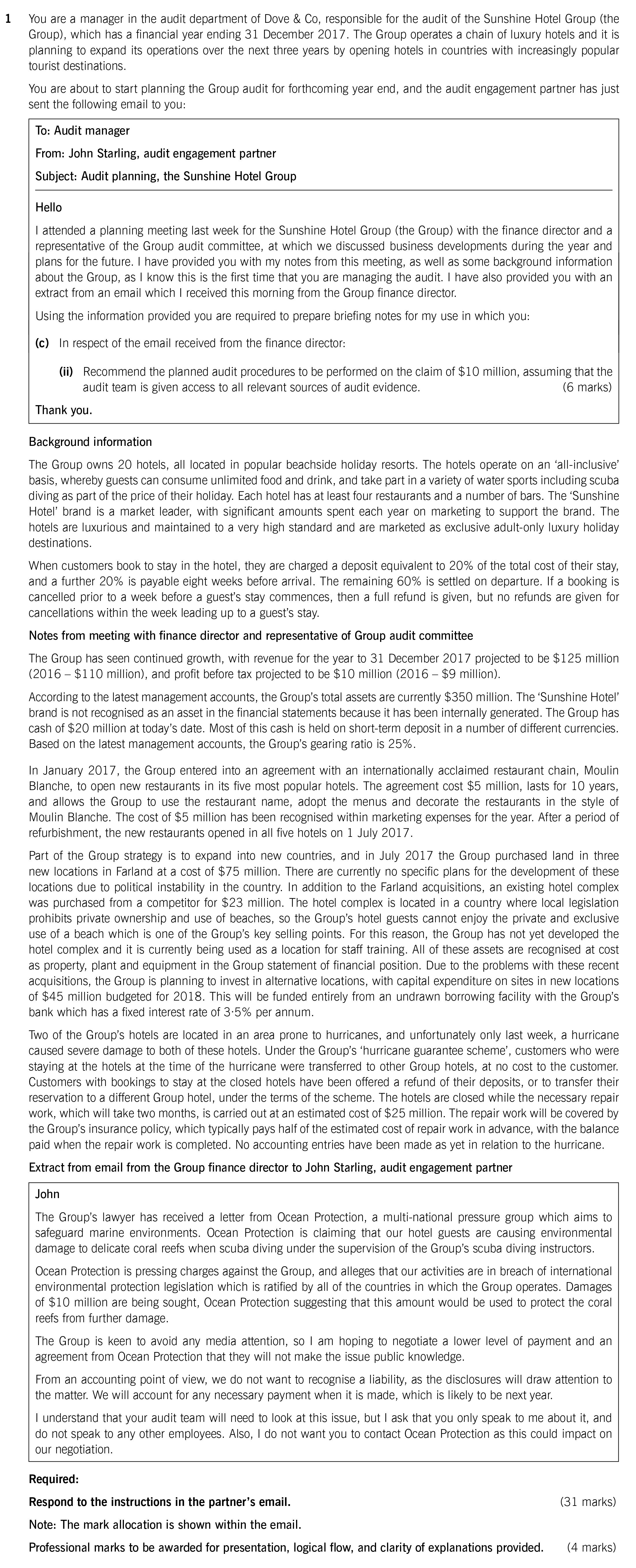 ACCA AAA (INT) Past Papers: D2ac. Procedures for obtaining evidence ...