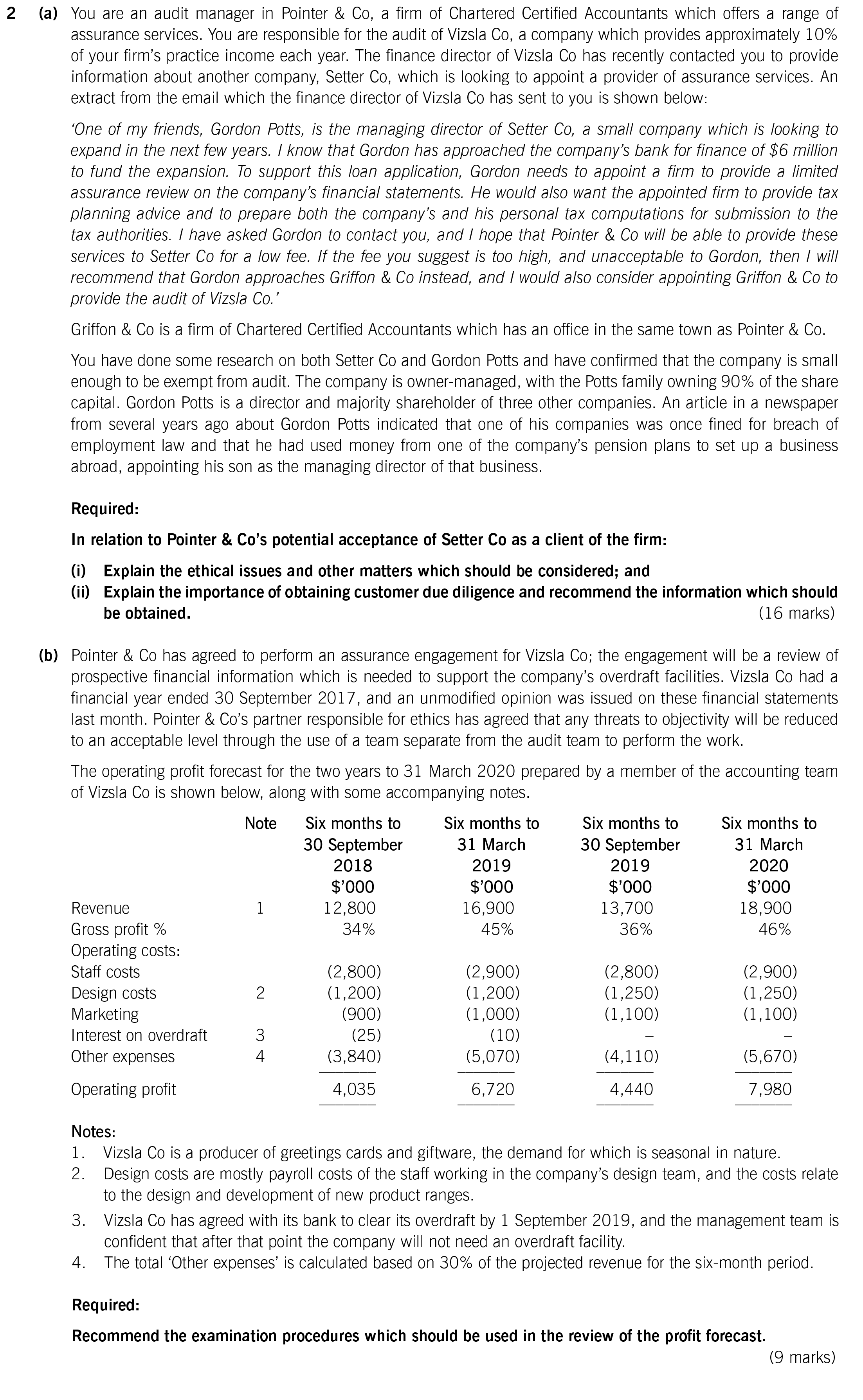 ACCA AAA (INT) Past papers - Question 2 - June 2018 Sample | aCOWtancy ...