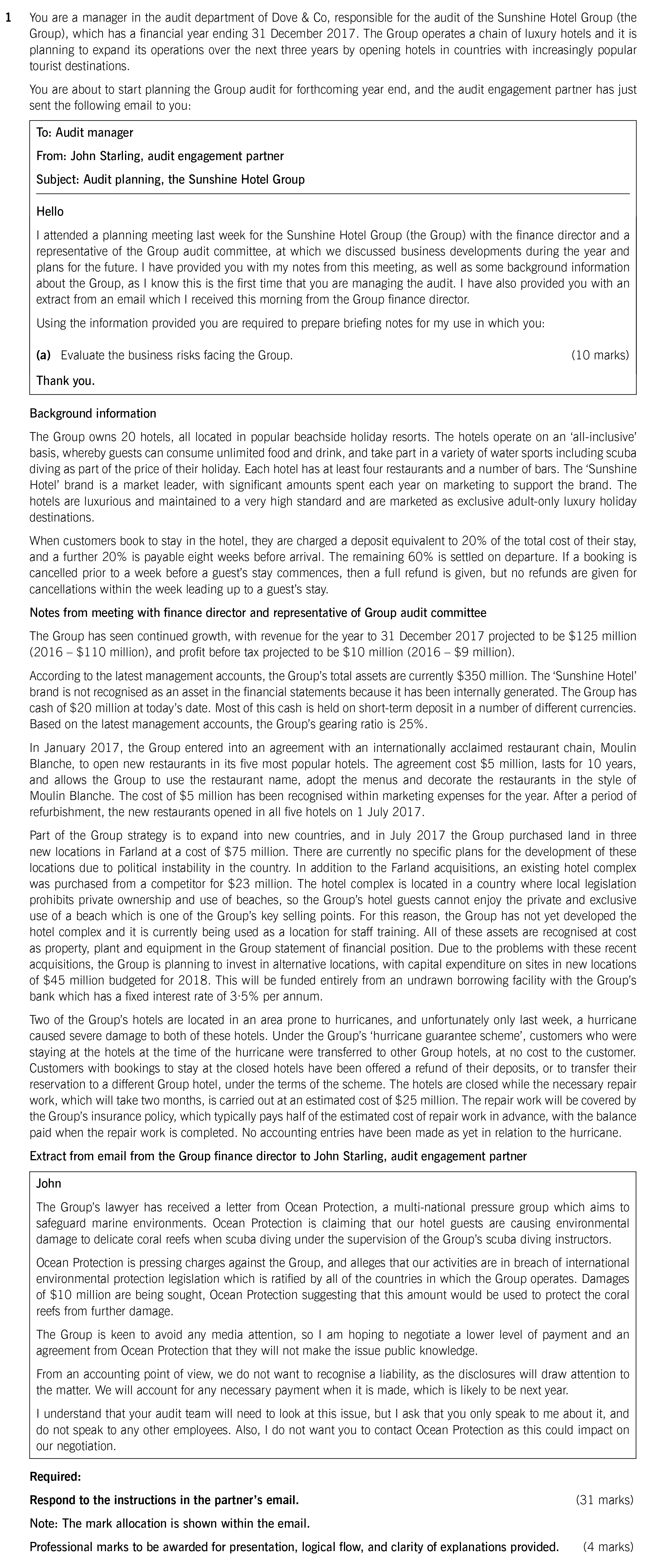 ACCA AAA (INT) Past papers - Question 1a - December 2017 Sample ...