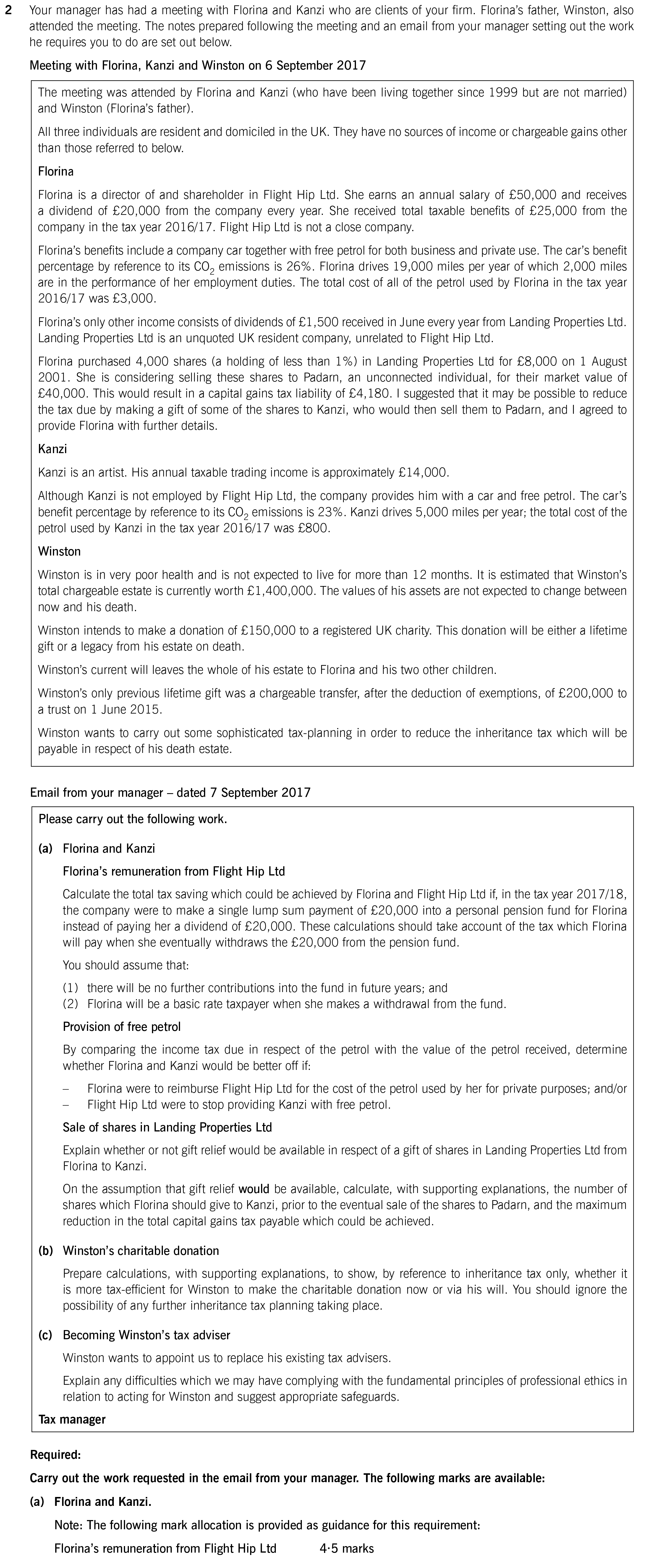 ACCA ATX (UK) Past papers - Question 2a i - December 2017 Sample ...